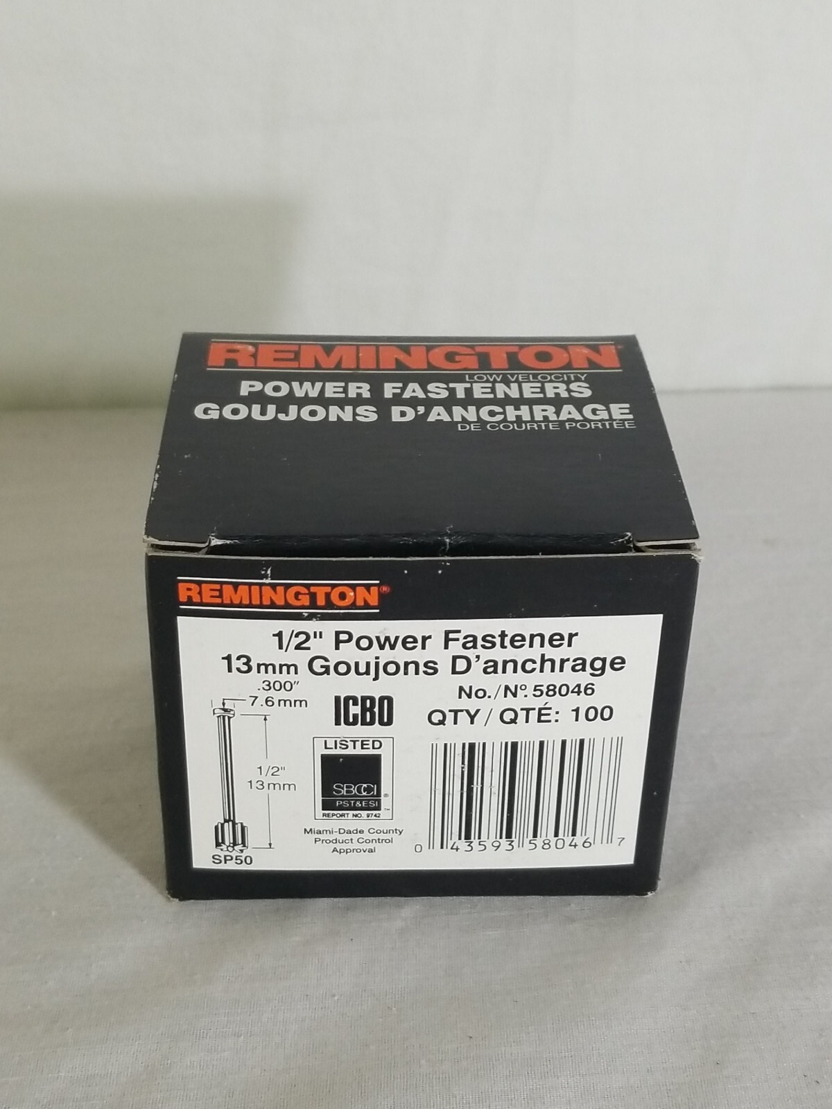 Remington 1/2" Low Velocity Power Fastener Box of 100 New #58046 ...
