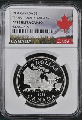 TOP POP 1981 Canada Silver $1 Trans-Canada Railway Proof NGC PF70 | eBay