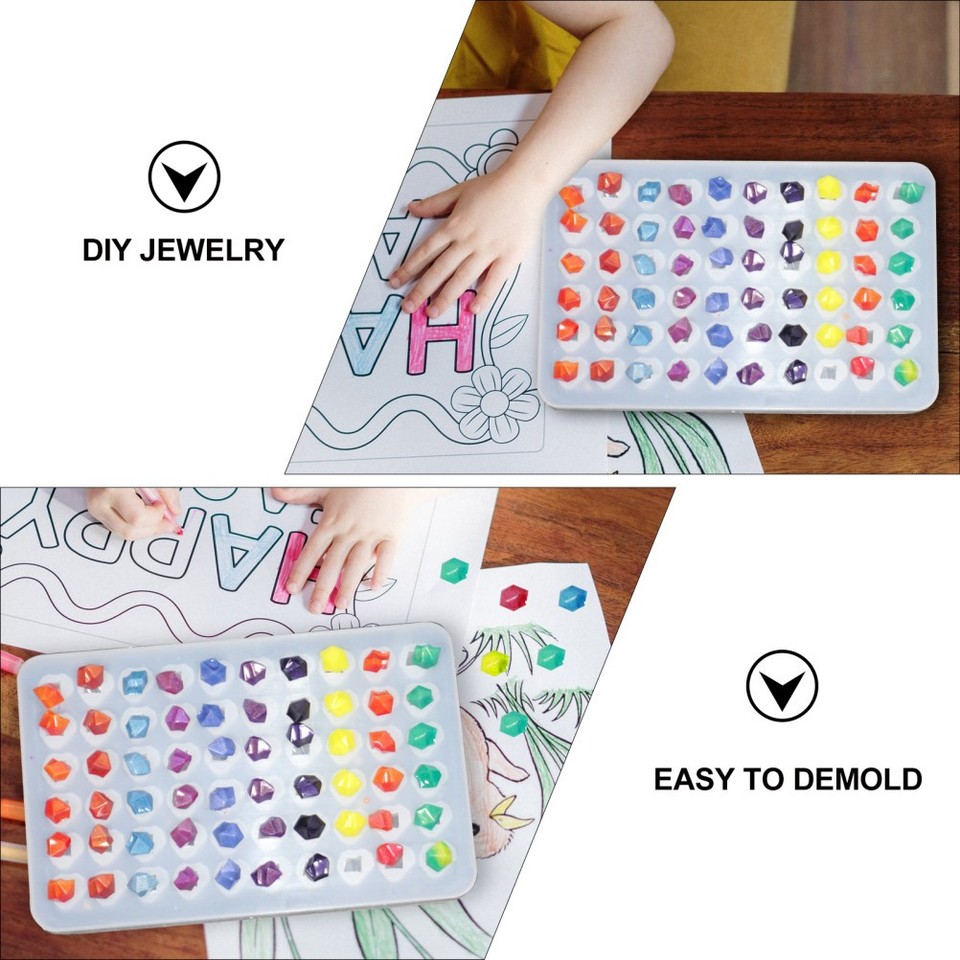 2pcs Super Glossy Epoxy DIY Mold Silicone Mold 60 Cavities for Mini ...