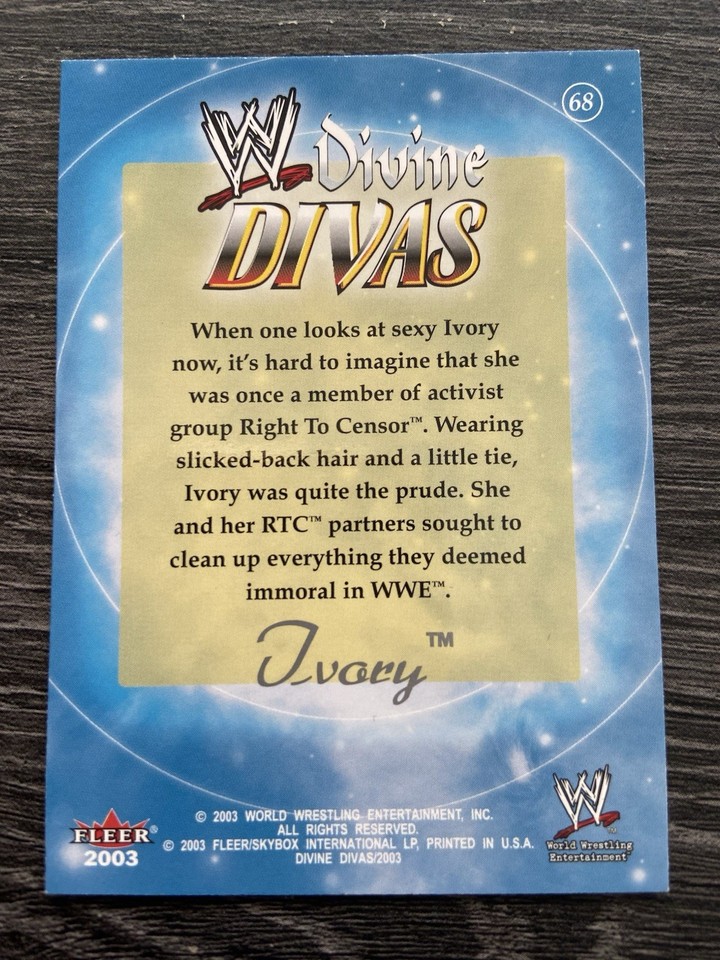 2003 Fleer WWE Divine Divas #68 - Ivory Wrestling Trading Card | eBay