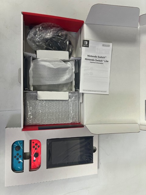 Nintendo Switch 32GB Gray Console with Neon Red and Neon Blue Joy-Con ...