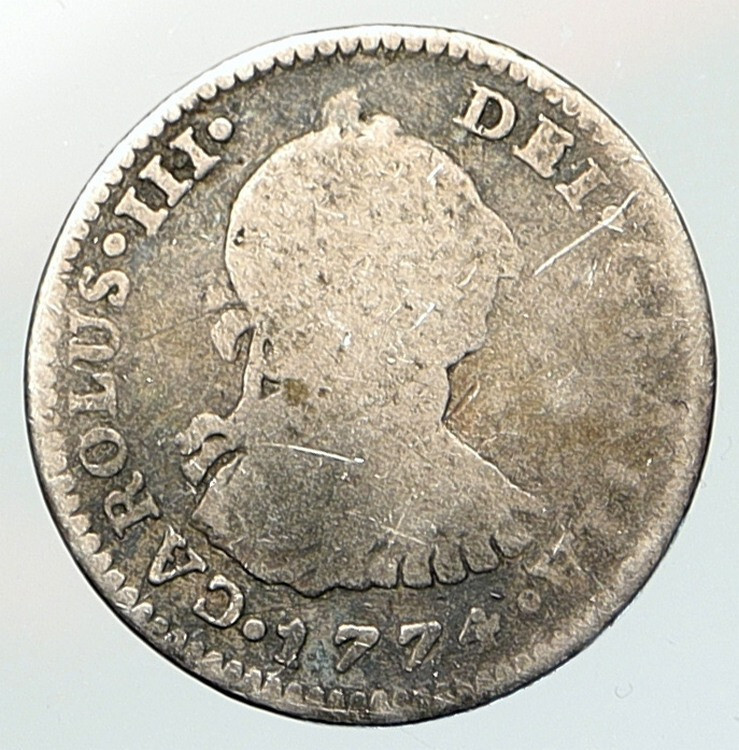 1774 MEXICO under Spain King CHARLES III Antique Silver 1 Real Coin ...