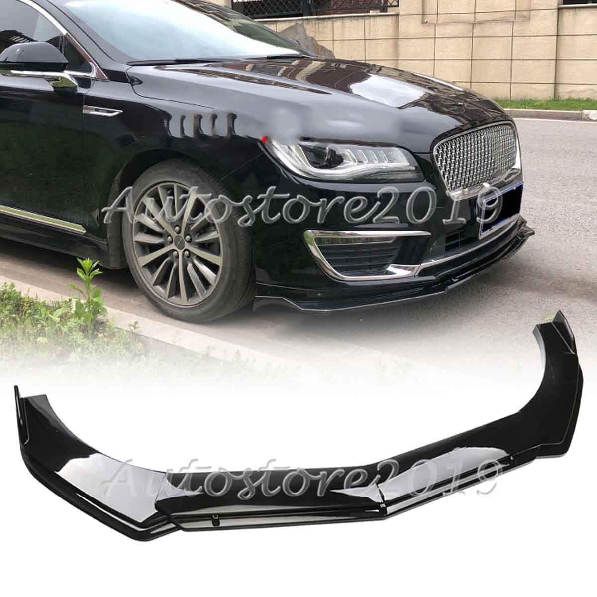 For Lincoln MKZ 2007-2020 Gloss Black Front Bumper Lip Spoiler Splitter ...