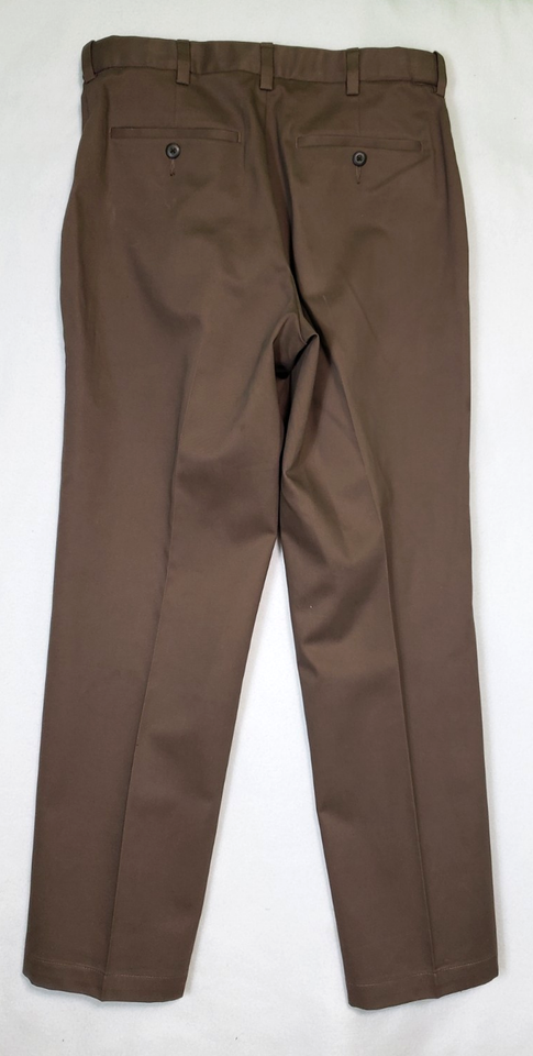 David Taylor Collection Men's Cotton Pants Brown Comfort Waist 30 ...