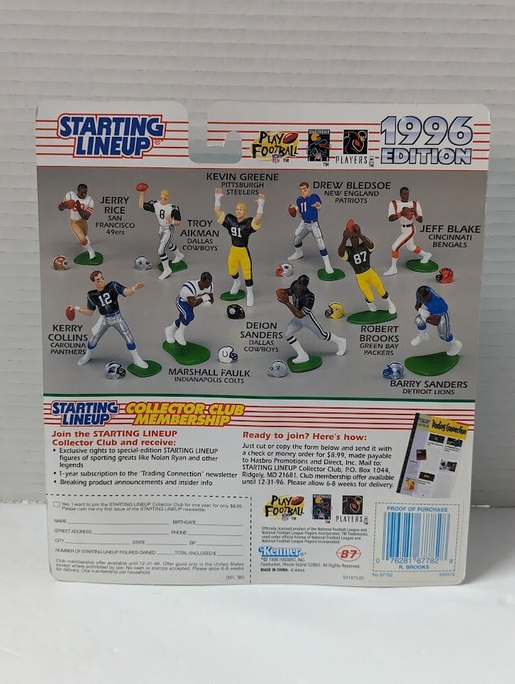 Robert Brooks Green Bay Packers 1996 Starting Lineup NFL figure #87 WR ...