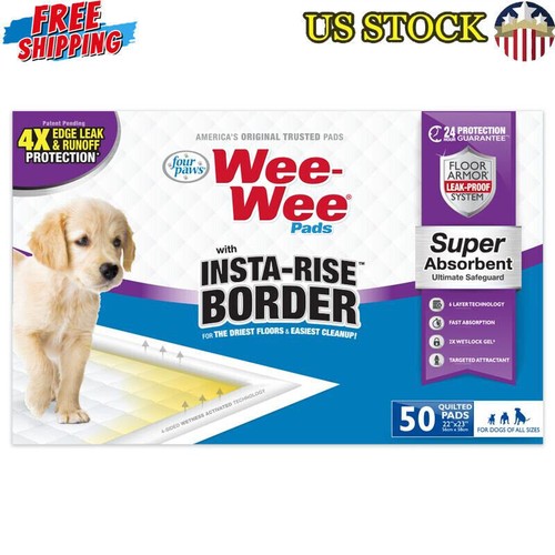 Insta-Rise Dog Puppy Potty Training Pads 50ct Absorbent Leak-Proof ...