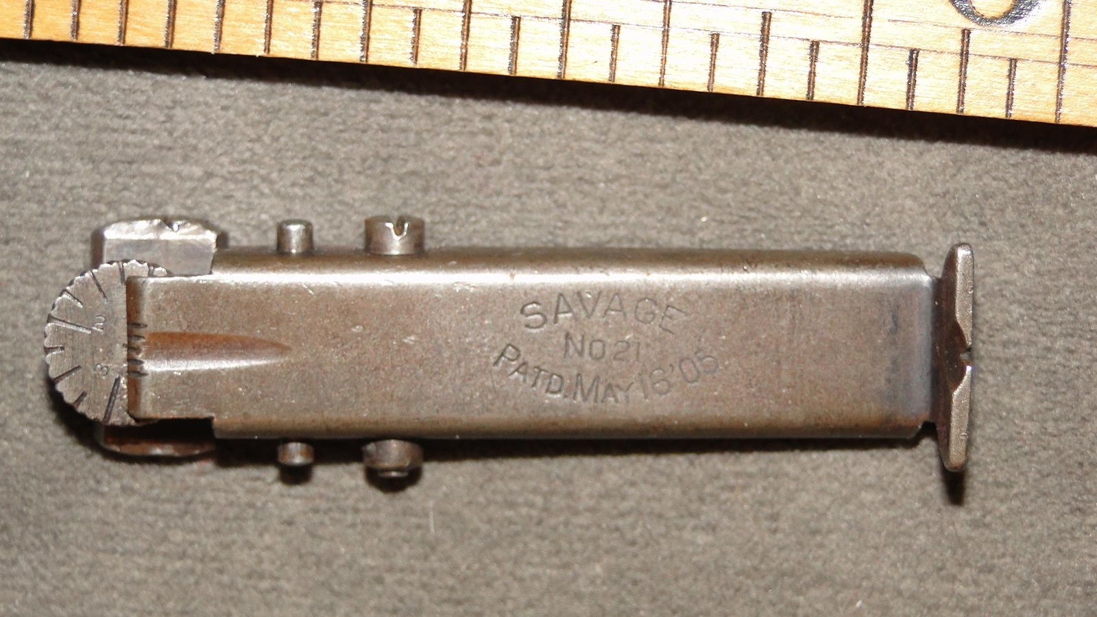 vintage Savage No 21 fully adjustable rear rifle sight & elevator 3/8 ...