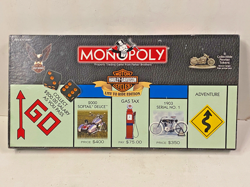 Harley-Davidson Motorcycles Monopoly: Live to Ride Edition Incomplete ...