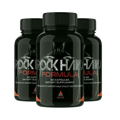 3-Pack Rock Hard Formula Pills, Rock Hard Formula Male Support - 180 ...