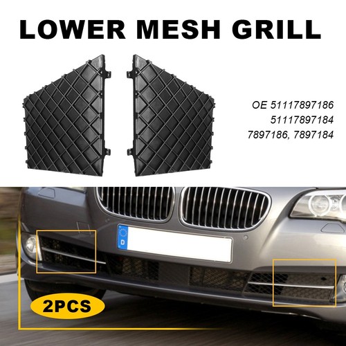 2X Front Bumper Lower Mesh Grill Plate Trim Cover Cap For BMW E60 E61 M ...