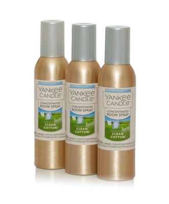 3 Yankee Candle CLEAN COTTON Home Fragrance ROOM SPRAY Mist Air ...