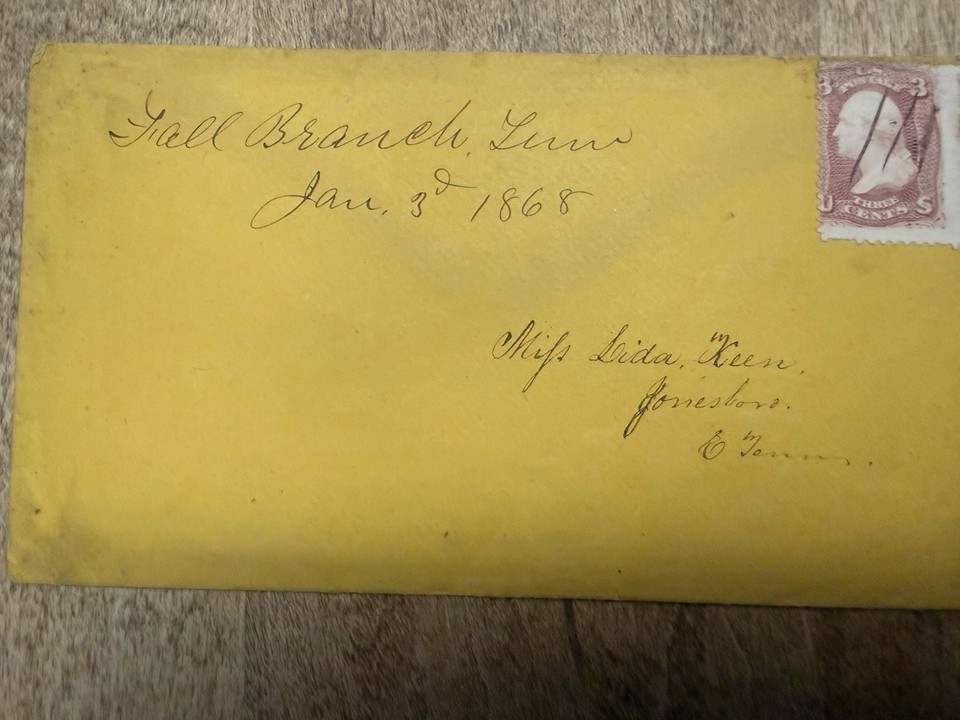 1868 Postal Envelope With 3c Washington Stamp Addressed Tennessee W ...
