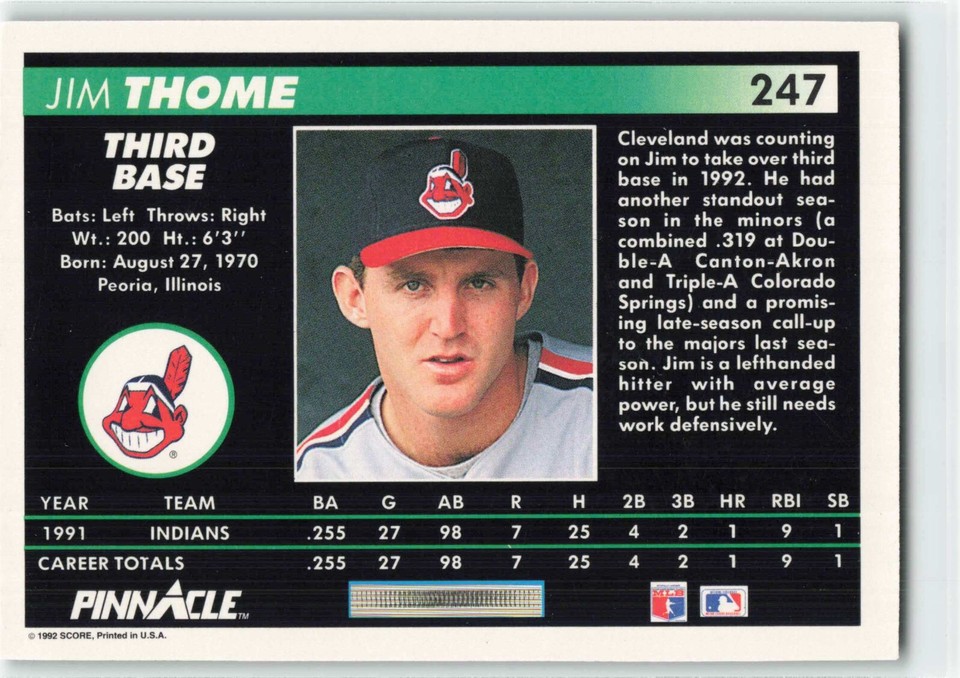 Jim Thome ⚾️ Cards - Base Cards, Inserts, RC's etc. - You Pick (2 CARD ...
