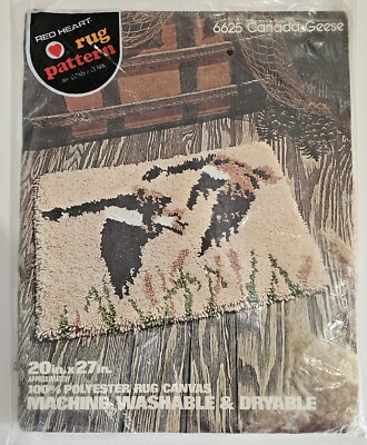 Canada Geese In Flight Goose Red Heart Latch Hook Rug Pattern 6625 20 ...