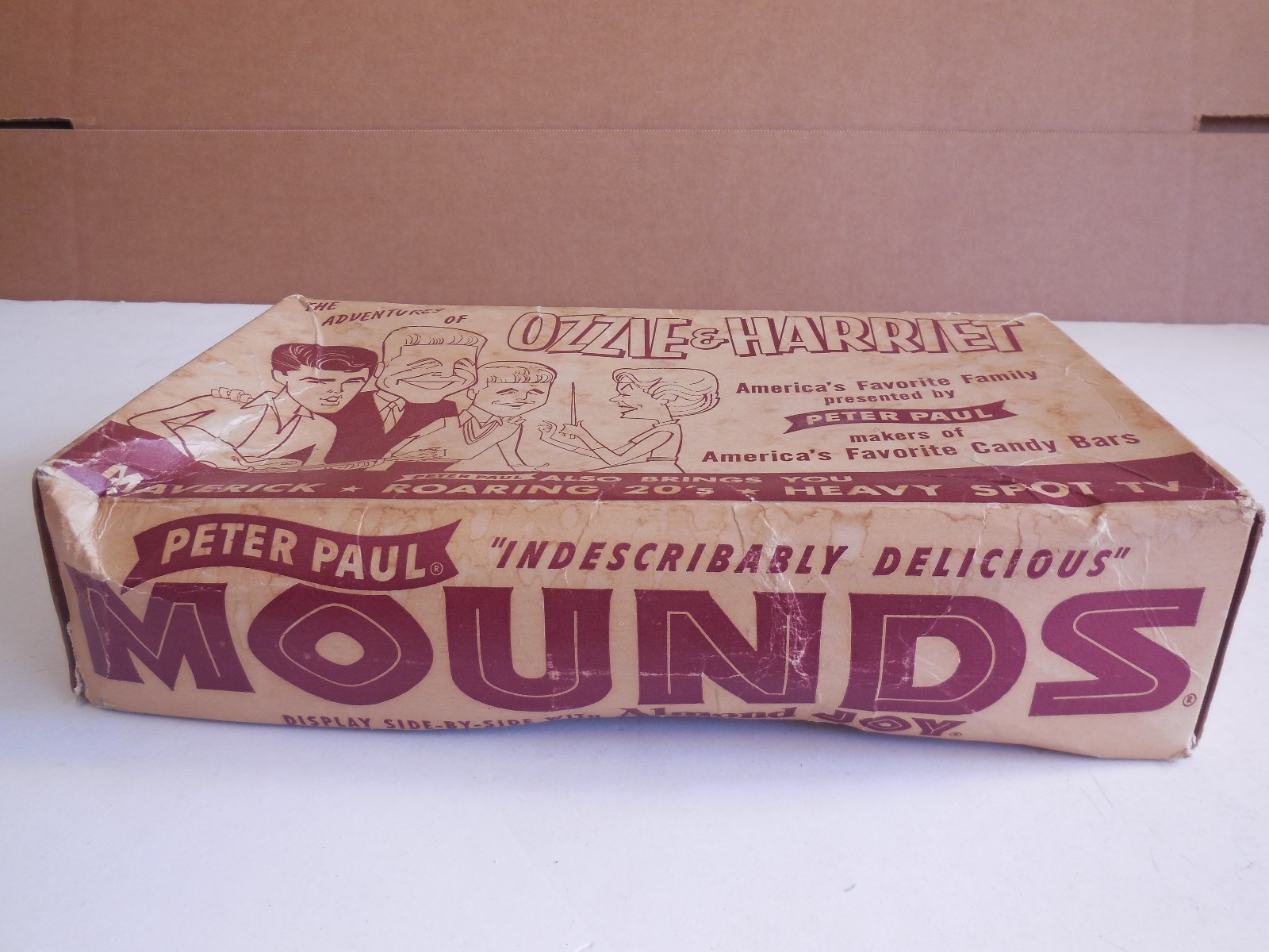 Peter Paul Mounds Chocolate Bar Box Ozzy and Harriet Display Box | eBay