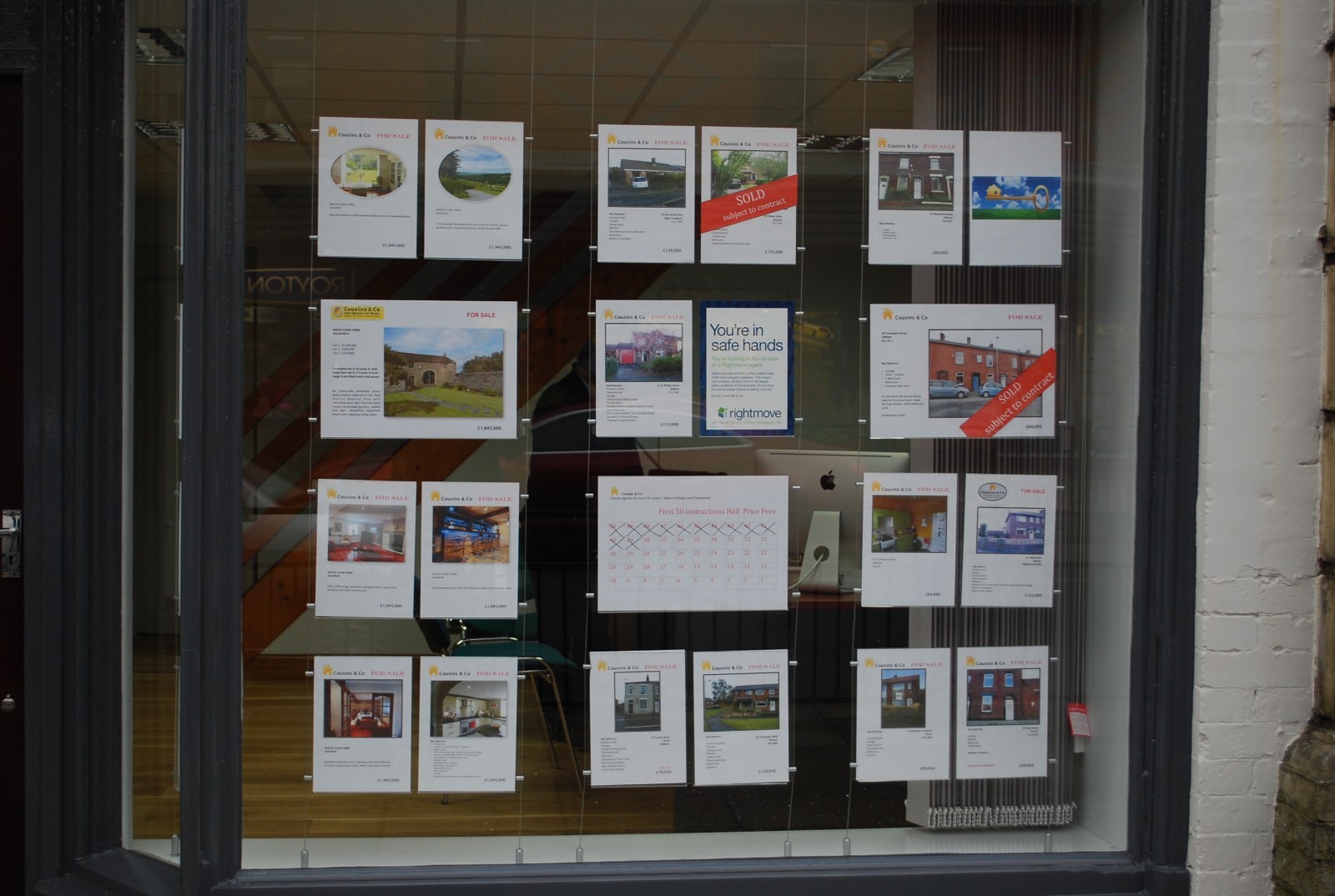 Wire Cable Kit Acrylic Poster Holders Window Display Estate Agent 3 x ...