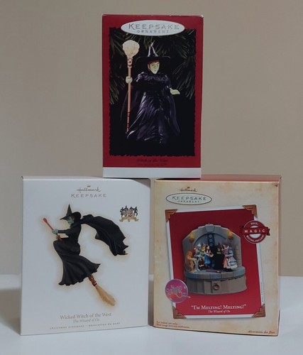 Wizard of Oz Hallmark Keepsake LOT (3) Wicked Witch of West I'm Melting ...