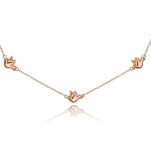 Rose Gold Tone over 925 Silver Dove Chain Necklace, 18" | eBay Australia