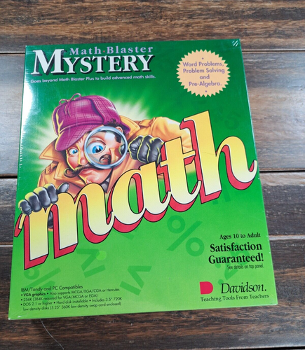 Davidson Math Blaster Mystery Learning Pre-Algebra IBM Tandy PC ...