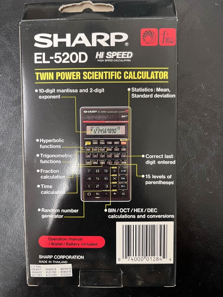 BNIB - Vintage Sharp EL-520D Scientific Calculator Brand New | eBay