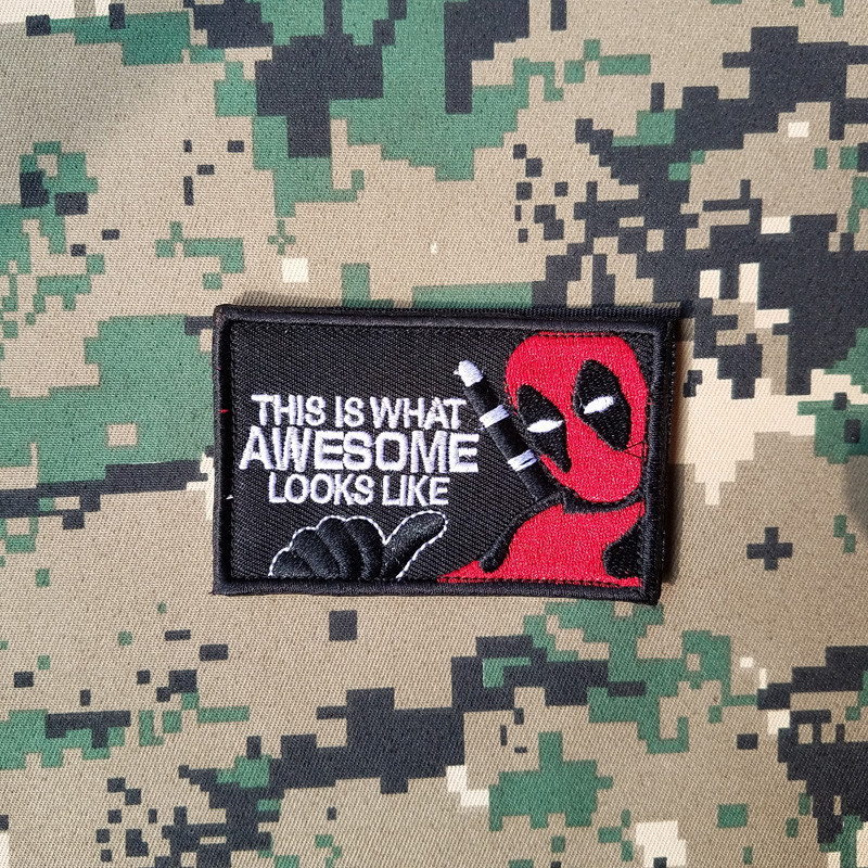 THIS IS WHAT AWESOME LOOKS LIKE DEADPOOL BADGE EMBROIDERED HOOK PATCH /01 | eBay