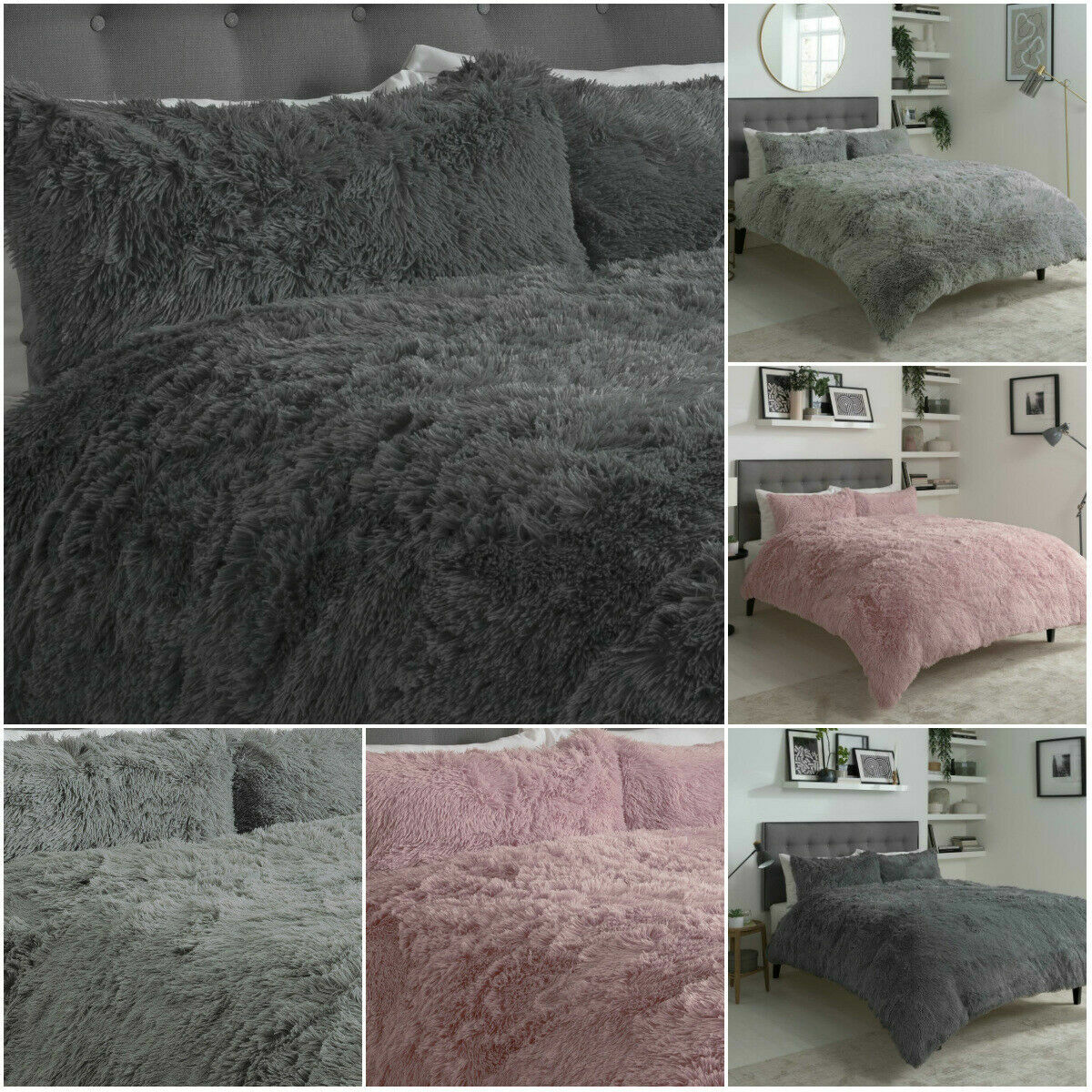 Snuggle Duvet Cover Set Super Soft Fluffy Quilt Sets Warm Cosy Winter ...