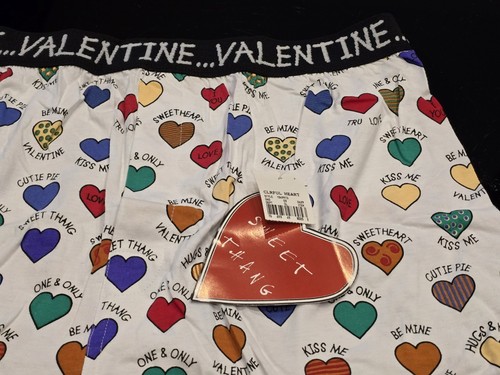 Mens Valentine's Day Boxer Shorts CANDY HEARTS MEDIUM 32-34 NEW VTG ...