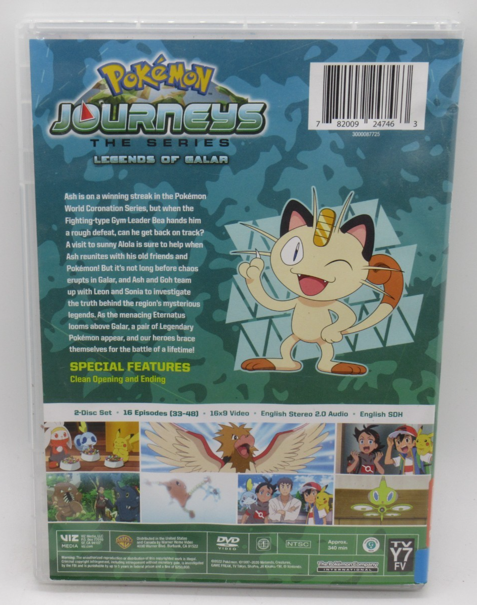 POKEMON THE SERIES: JOURNEYS - LEGENDS OF GALAR ANIME 2-DISC DVD SET ...