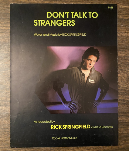 Vintage Sheet Music - Rick Springfield - Don't Talk to Strangers - AUTHENTIC | eBay