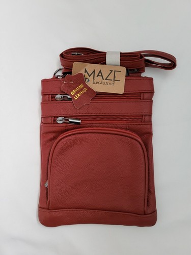 BRAND NEW Cardinal Red MAZE Exclusive Genuine Leather Crossbody Purse ...