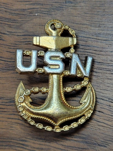 Vintage Sterling Silver USN Anchor Collar Pin Navy Made by Hilborn ...