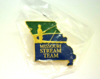Missouri Stream Team Pin Badge Gold Tone Enamel Lapel Hat Bag Gear Advocate | eBay