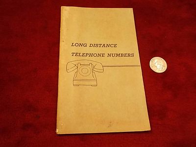 NEAT OLD VTG WWII ERA "LONG DISTANCE TELEPHONE NUMBERS" BOOK, AT&T-SBC ...