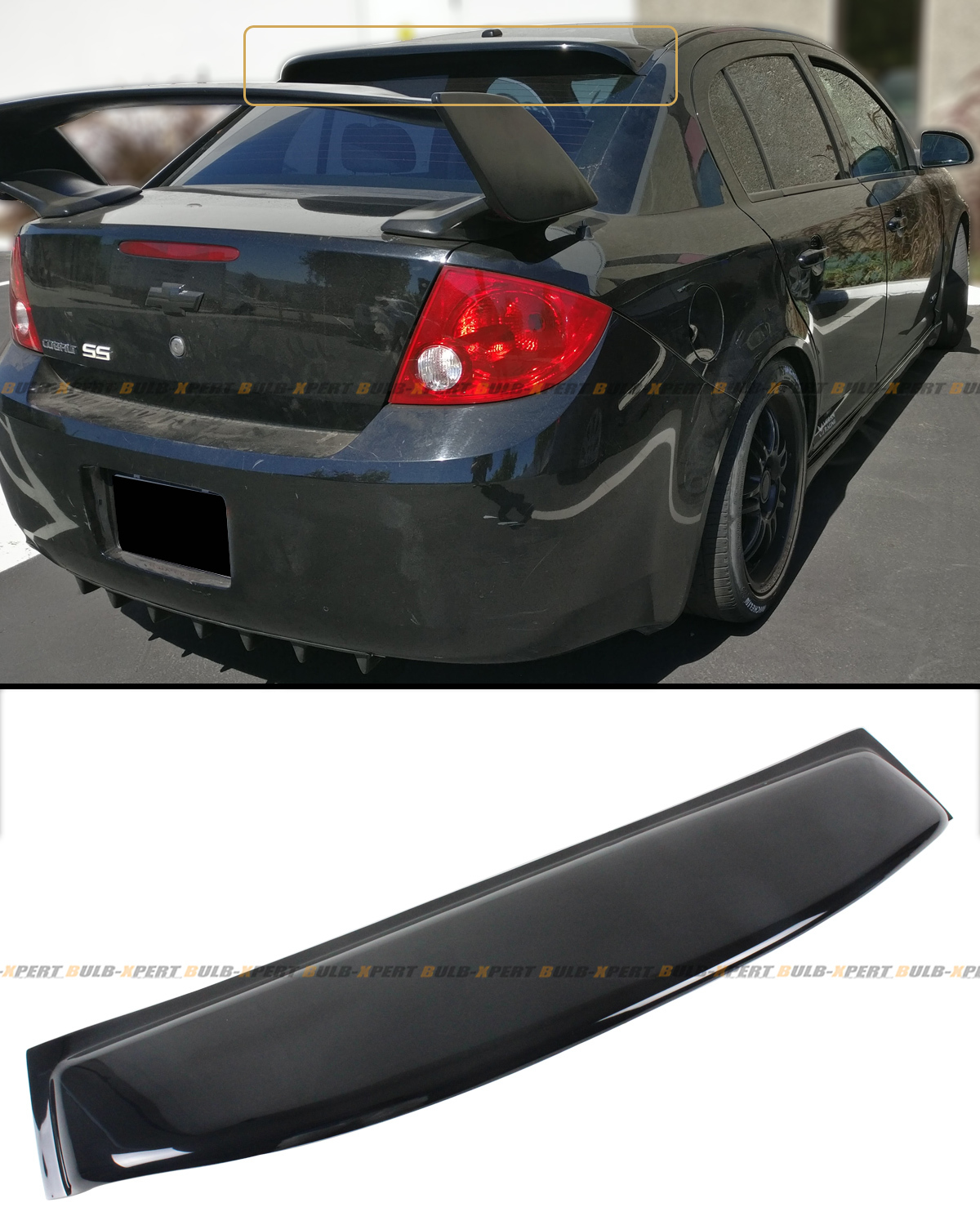 FOR 2005-2010 CHEVY COBALT 4DR SEDAN GLOSSY BLACK REAR WINDOW ROOF ...