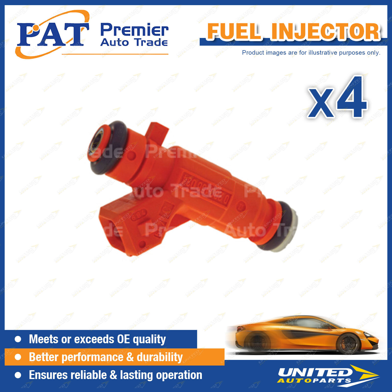 4 x PAT Orange Fuel Injectors for Citroen Berlingo M59 C2 C3 Xsara 1.6L ...