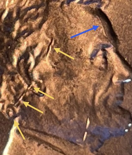 2023-P Lincoln Shield Cent Dbl Error. FR Strike Through & Die Crack.UNC ...