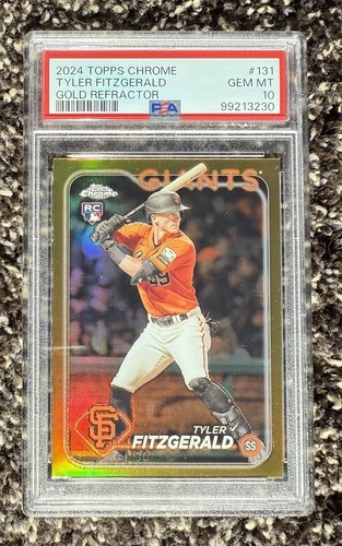 2024 Topps Chrome Tyler Fitzgerald GOLD Refractor Rookie /50 PSA 10 ...