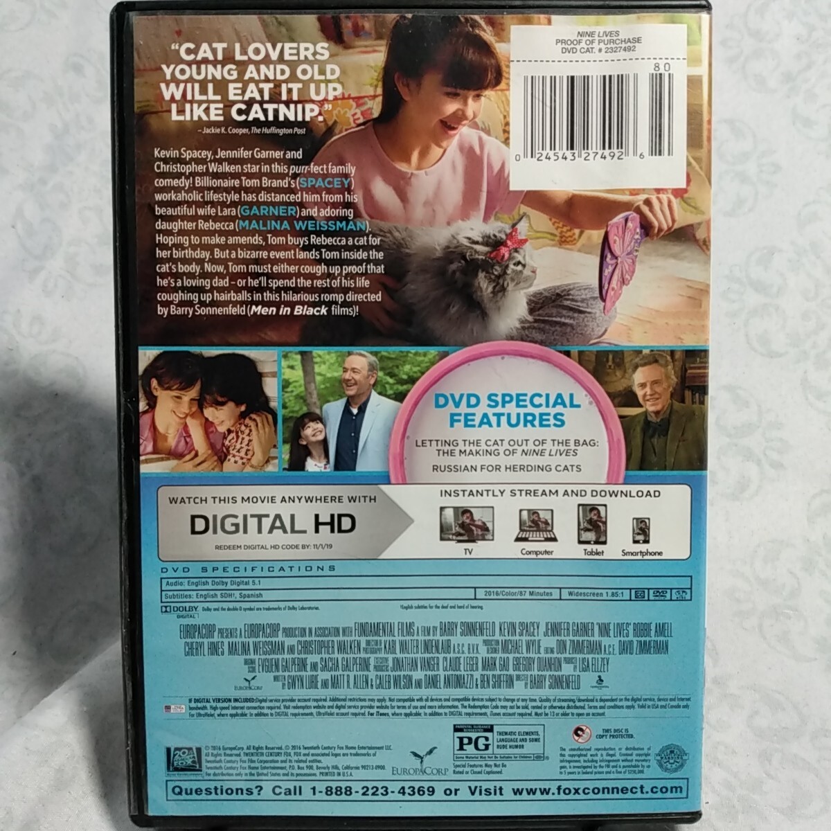 Nine Lives (DVD, 2016) SWB Combined Shipping 24543274926 | eBay