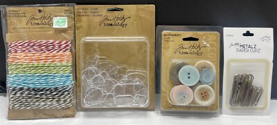 Tim Holtz IDEA-OLOGY String Buttons Paper Clips Charms Fragments ...