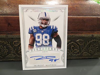 National Treasures Autograph Signatures Colts Robert Mathis 09/15 2015 ...