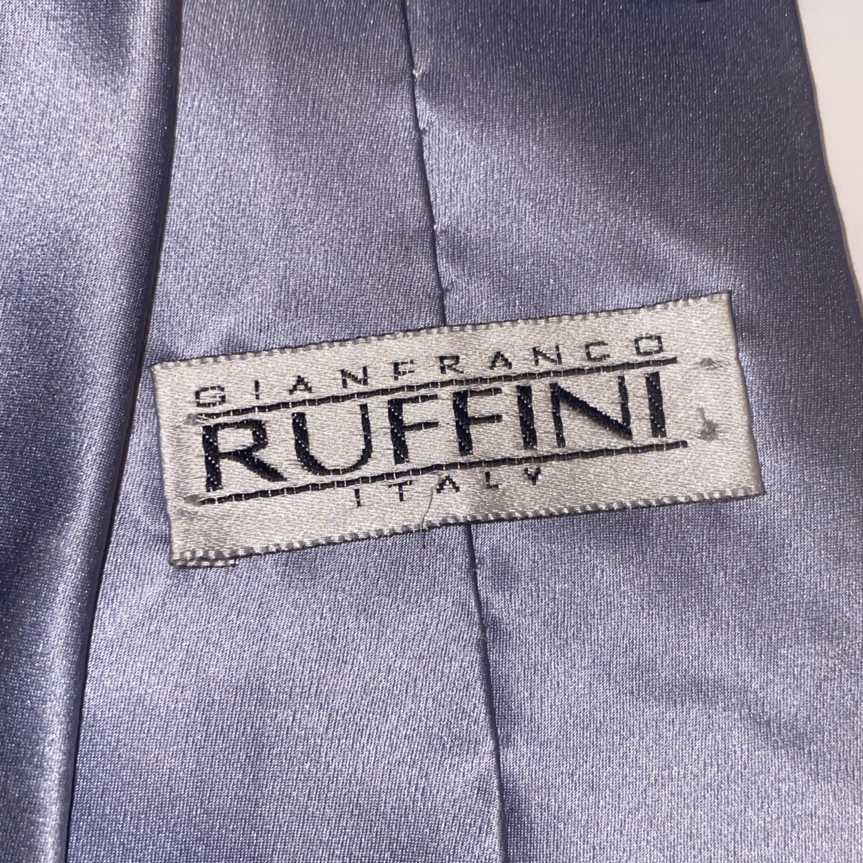 Gianfranco Ruffini Italy Necktie Classic Solid Blue 100% Silk Made in ...