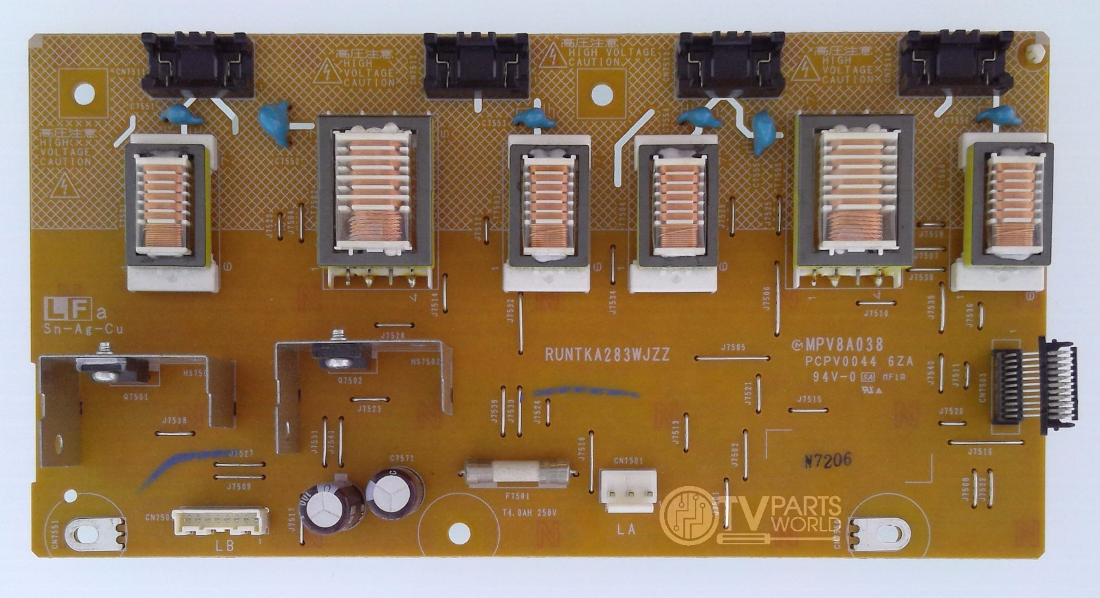 Sharp LC-32GP1U Backlight Inverter Board RUNTKA283WJZZ PCPV0044 6ZA ...