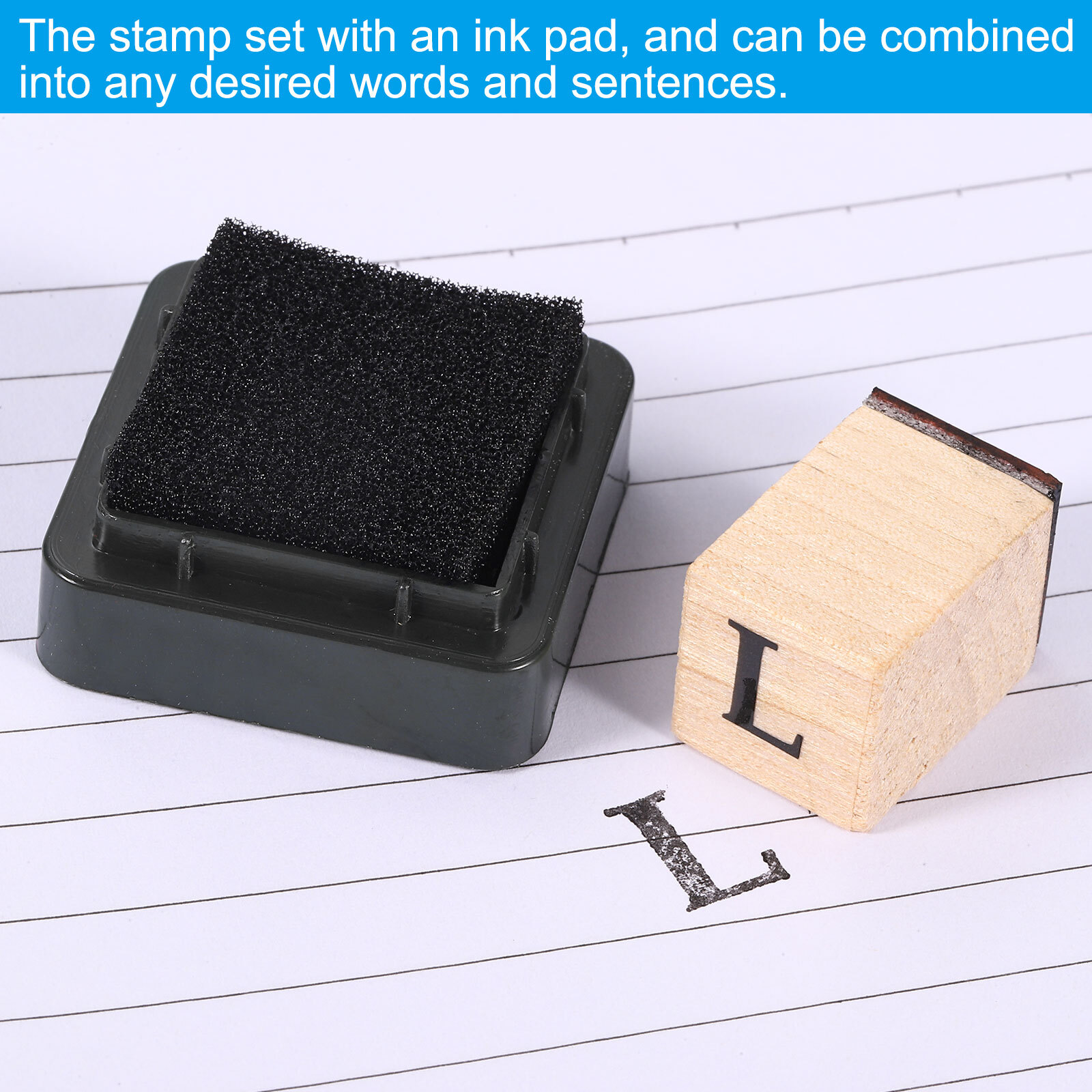 1 Set Letter Stamps Wood Rubber Stamp, Character a to Z Alphabet Stamps ...