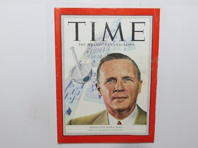 TIME MAGAZINE August 18 1952 Merck & CO,'S George Merck Medicine SUPER ...