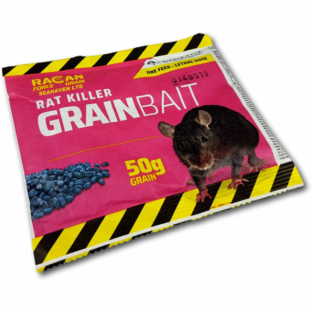 Racan 50g Single Dose Brodifacoum Rat Killer Grain Bait - Lethal Under ...
