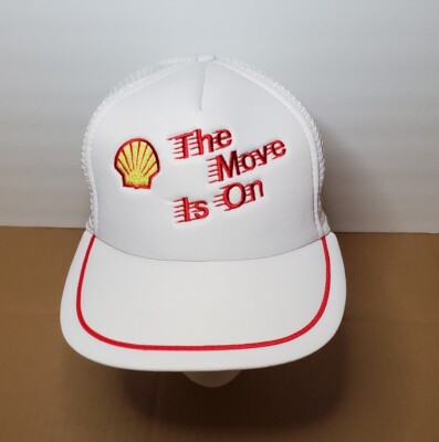Vintage Shell Gas Company White / Red Snapback Trucker Hat Cap "The ...