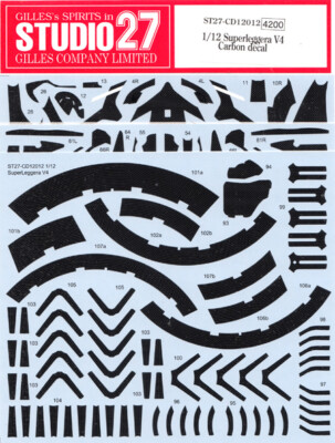 Studio 27 Bike Carbon Decal Ducati Superleggera V4 Carbon Decal 1/12 ...