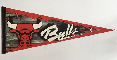 Vintage 1990's Chicago Bulls Banner Pennant Flag Basketball Wincraft ...