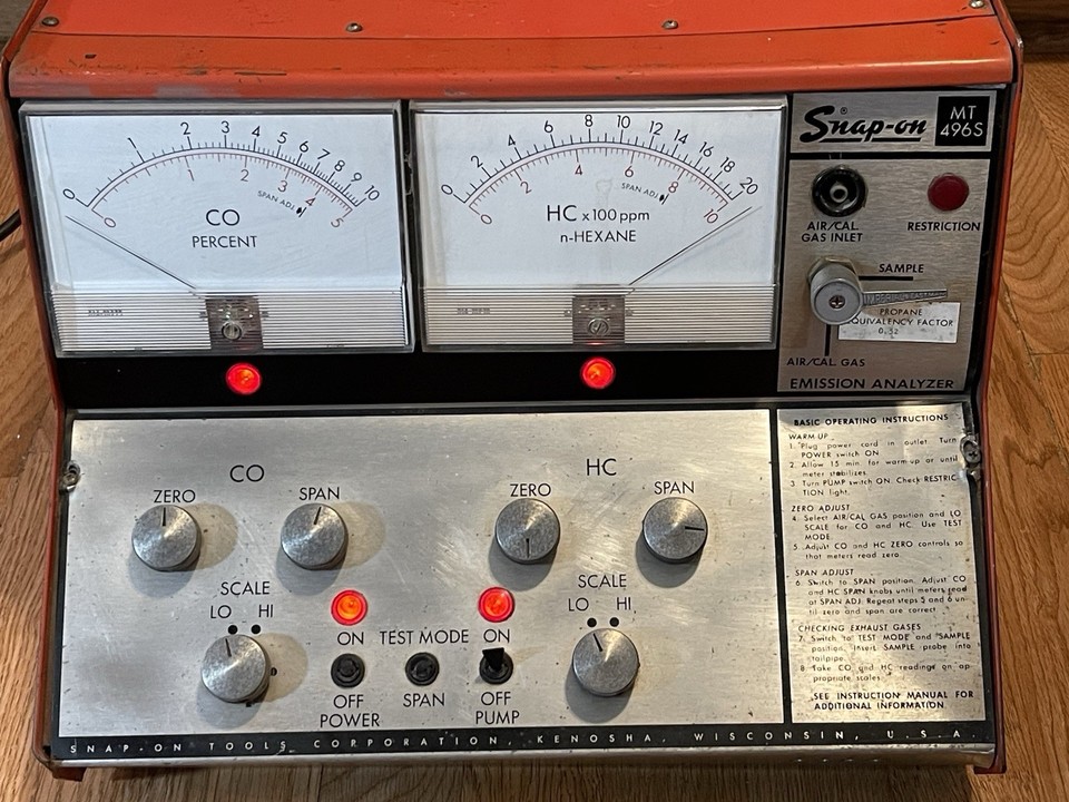 RARE Vintage Snap-On Emission Analyzer Emissions Testing Machine Model ...