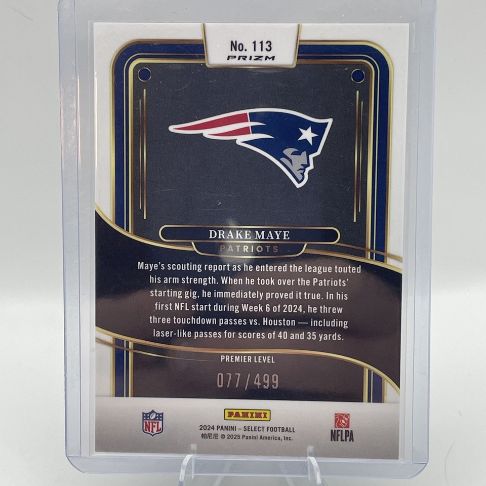 2024 Panini Select - Premier Level Drake Maye #113 Neon Green Shock ...